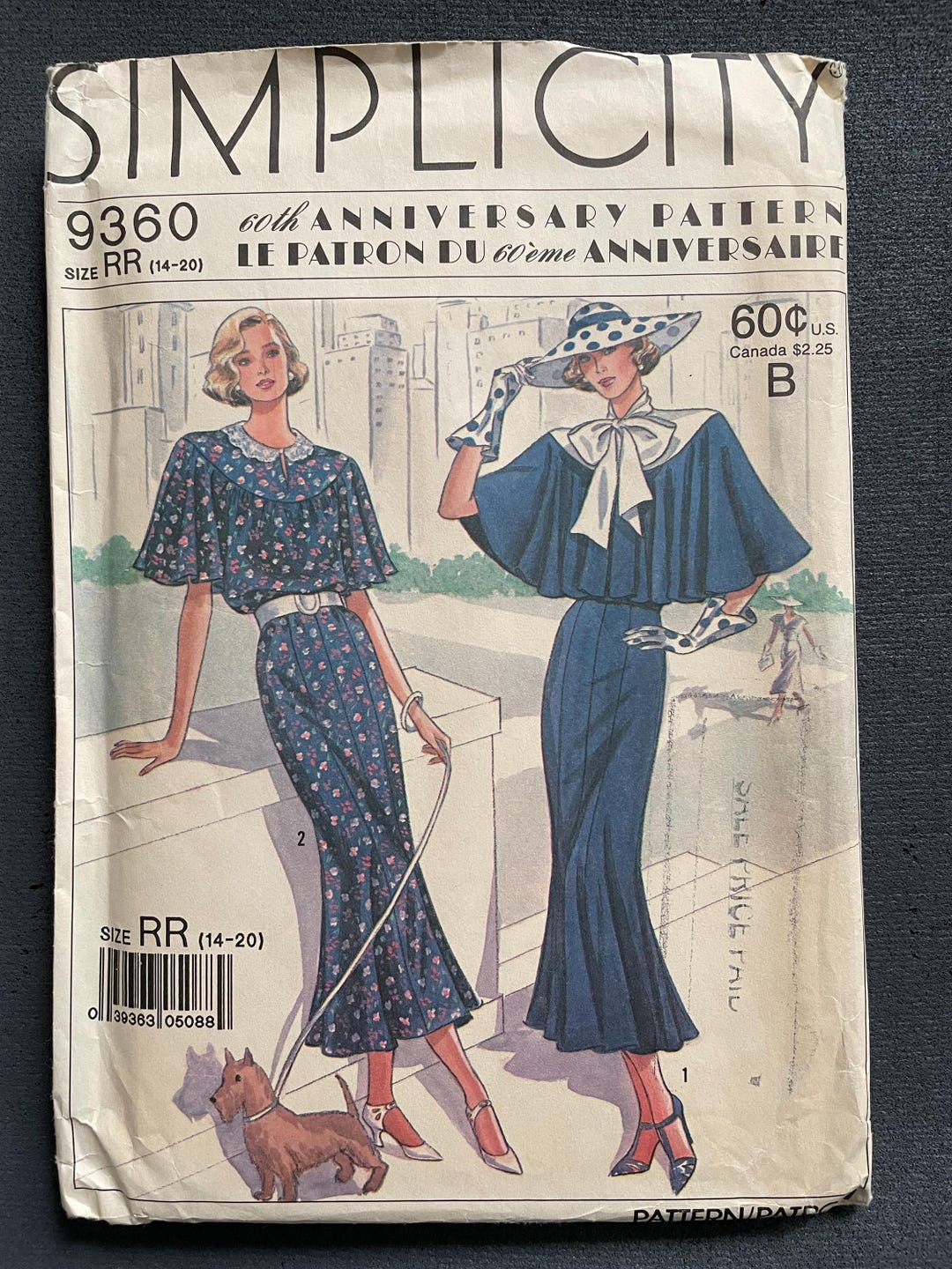 Simplicity 9360 UNCUT Vintage 1980s Retro 1920s Dress Round Yoke ...