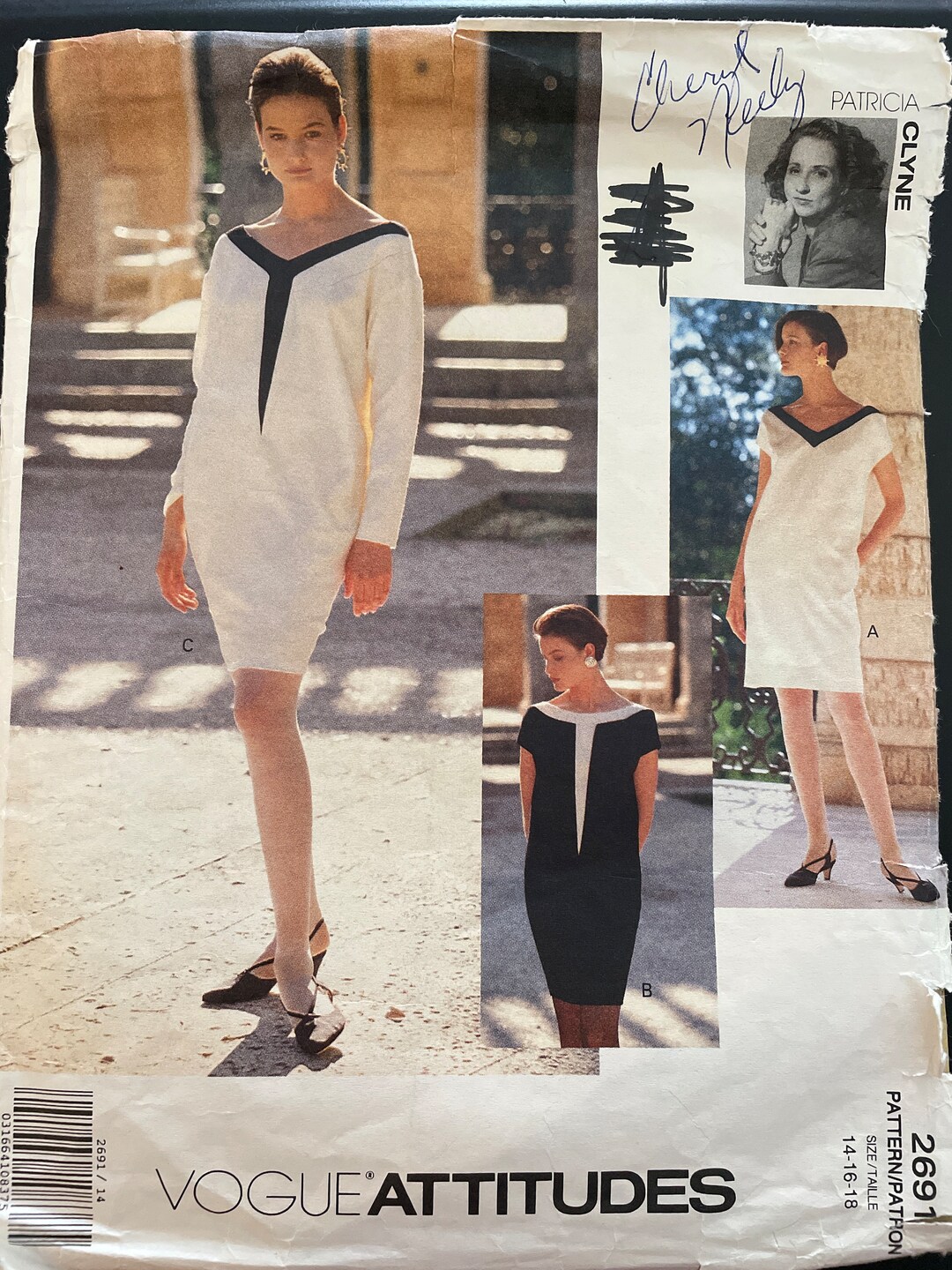 Vogue 2691 Pattern CUT MISSING Front Neck Band 1990s Vintage Patricia Clyne Attitudes Tapered ...
