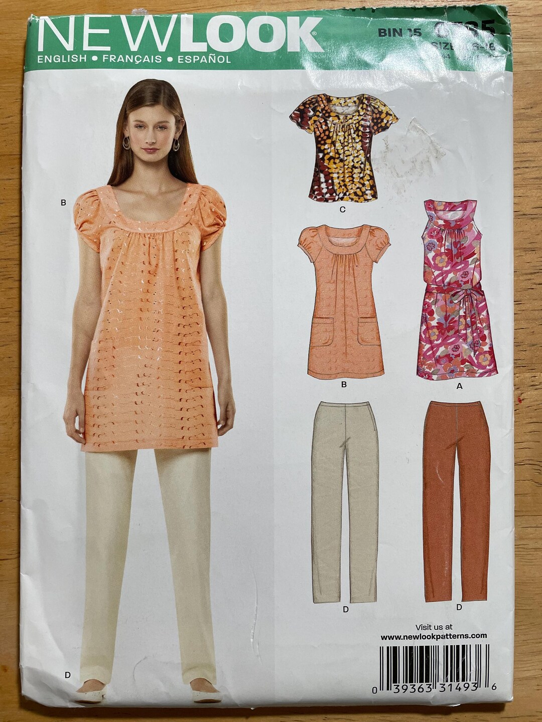 New Look 6785 Pattern UNCUT Scoop Neck Band Collar Tunic Dress ...