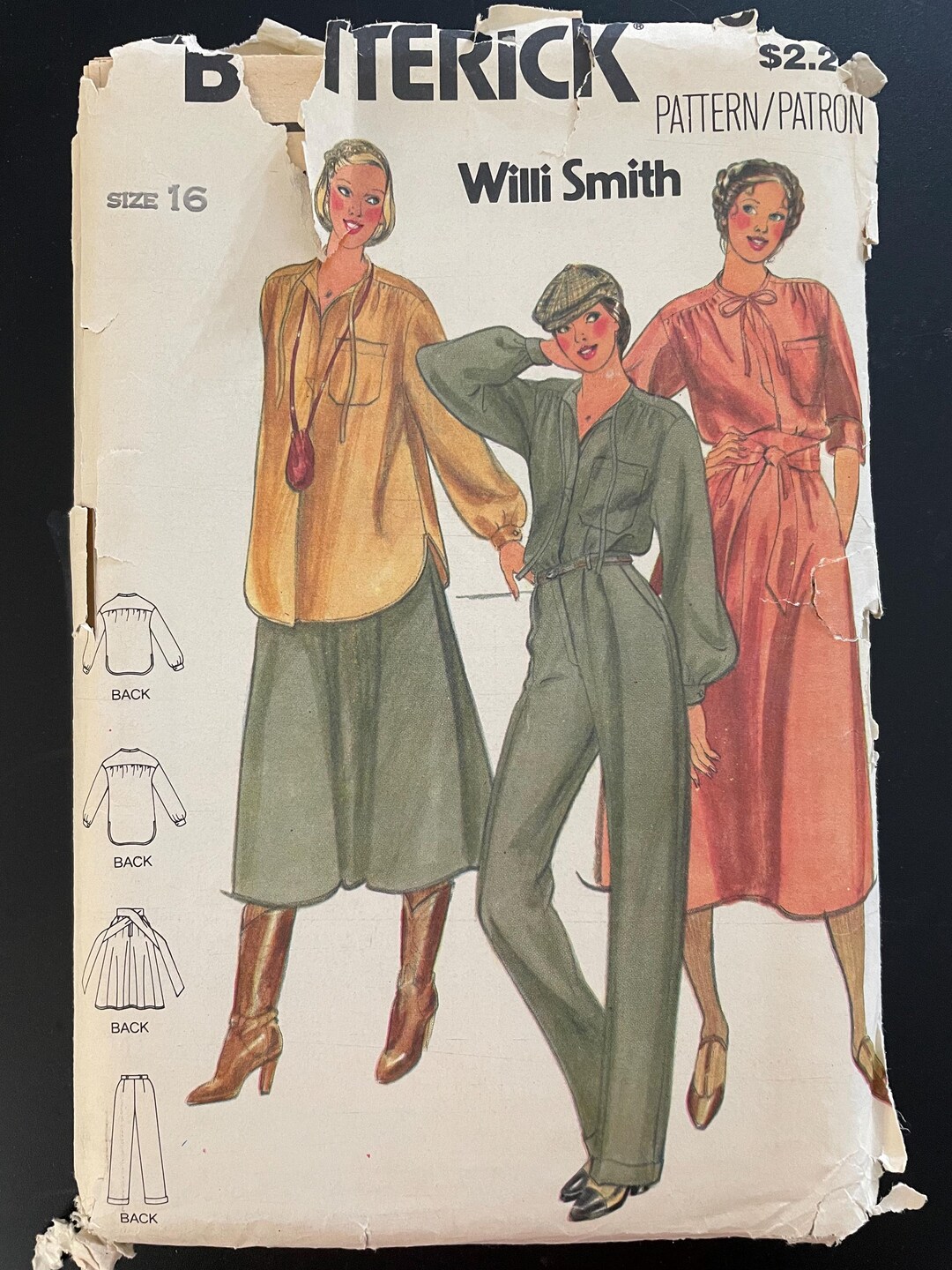Butterick 6261 Pattern UNCUT 1980s Vintage Willi Smith Designer Loose ...