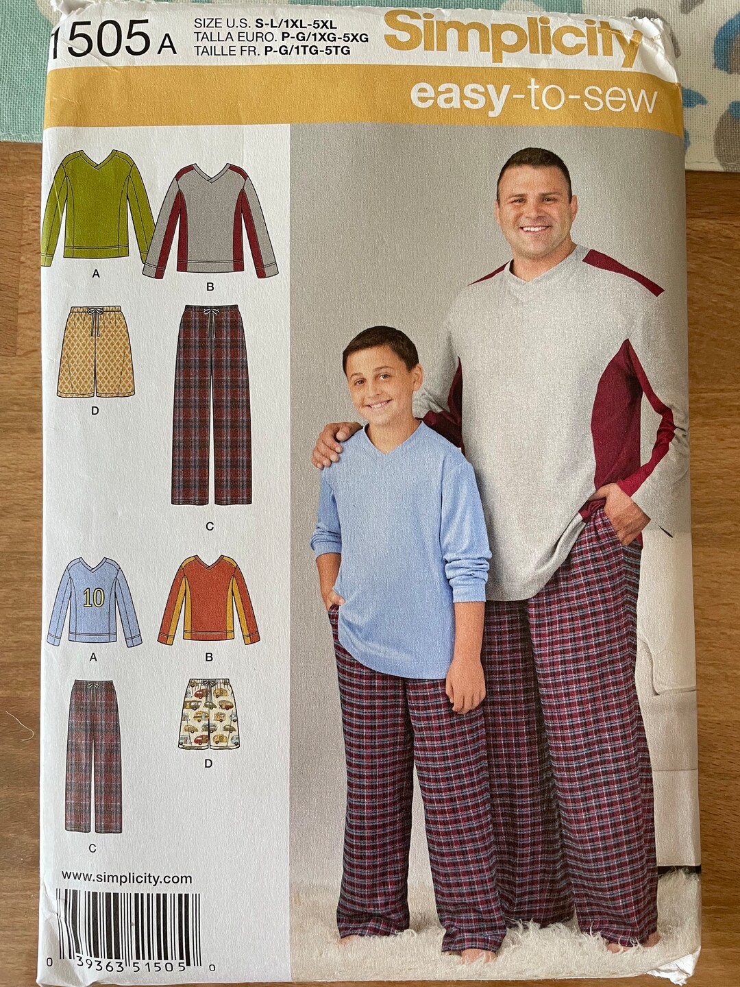 Simplicity 1505 Pattern UNCUT Husky Boy's Big and Tall Men's Father Son ...