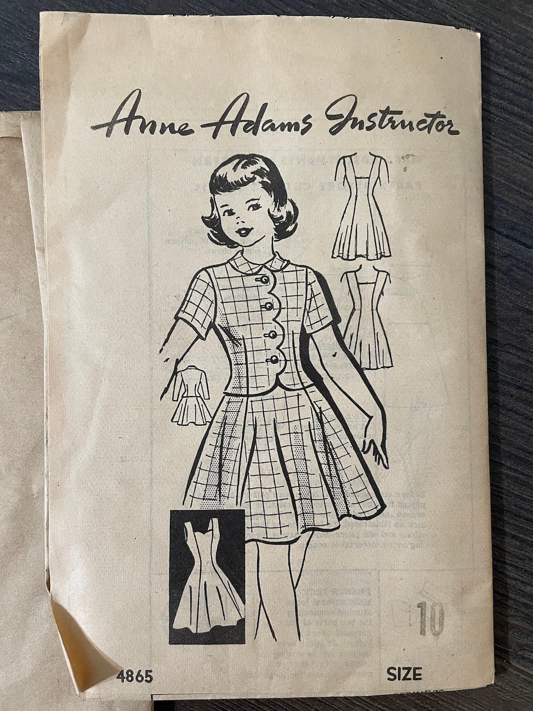 Anne Adams Mail Order Pattern 4865 1950s 1940s Vintage Girl's ...