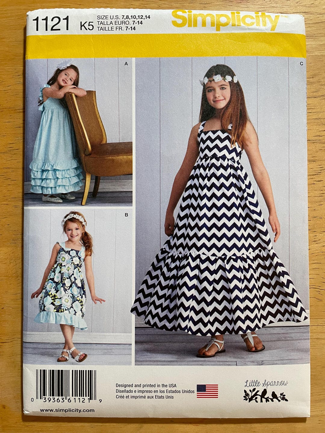 Simplicity 0405 1121 Pattern UNCUT Little Sparrow Design Girls ...