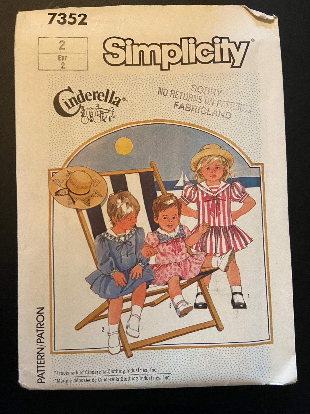 Simplicity 7352 Pattern UNCUT 1980s Vintage Cinderella Brand Little ...