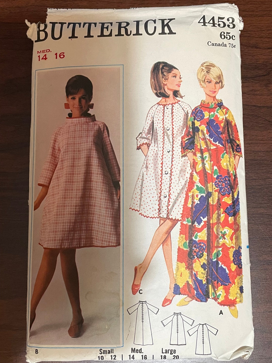Butterick 4453 Pattern CUT Complete 1960s Vintage Flared Knee or Maxi ...