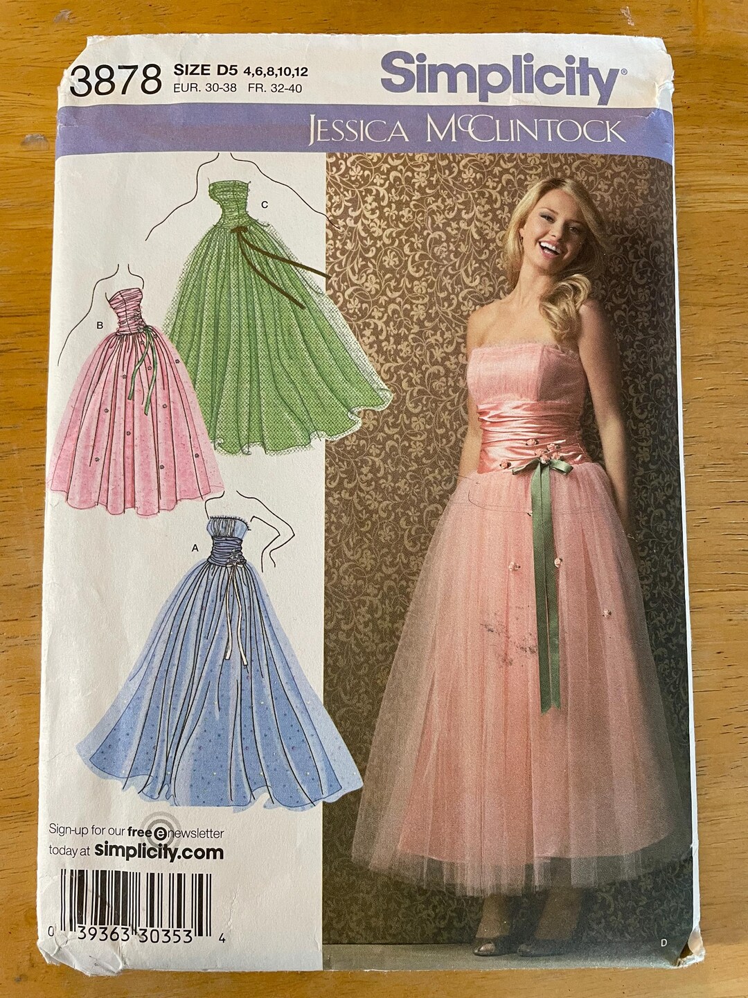 Simplicity 3878 Pattern UNCUT Jessica Mcclintock Retro 1950s Strapless ...
