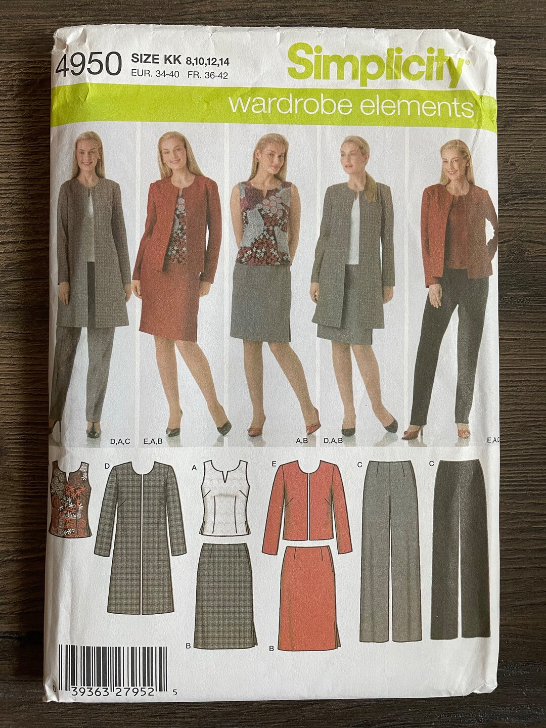 Simplicity 4950 Pattern UNCUT Vintage 2000s Wardrobe Elements ...
