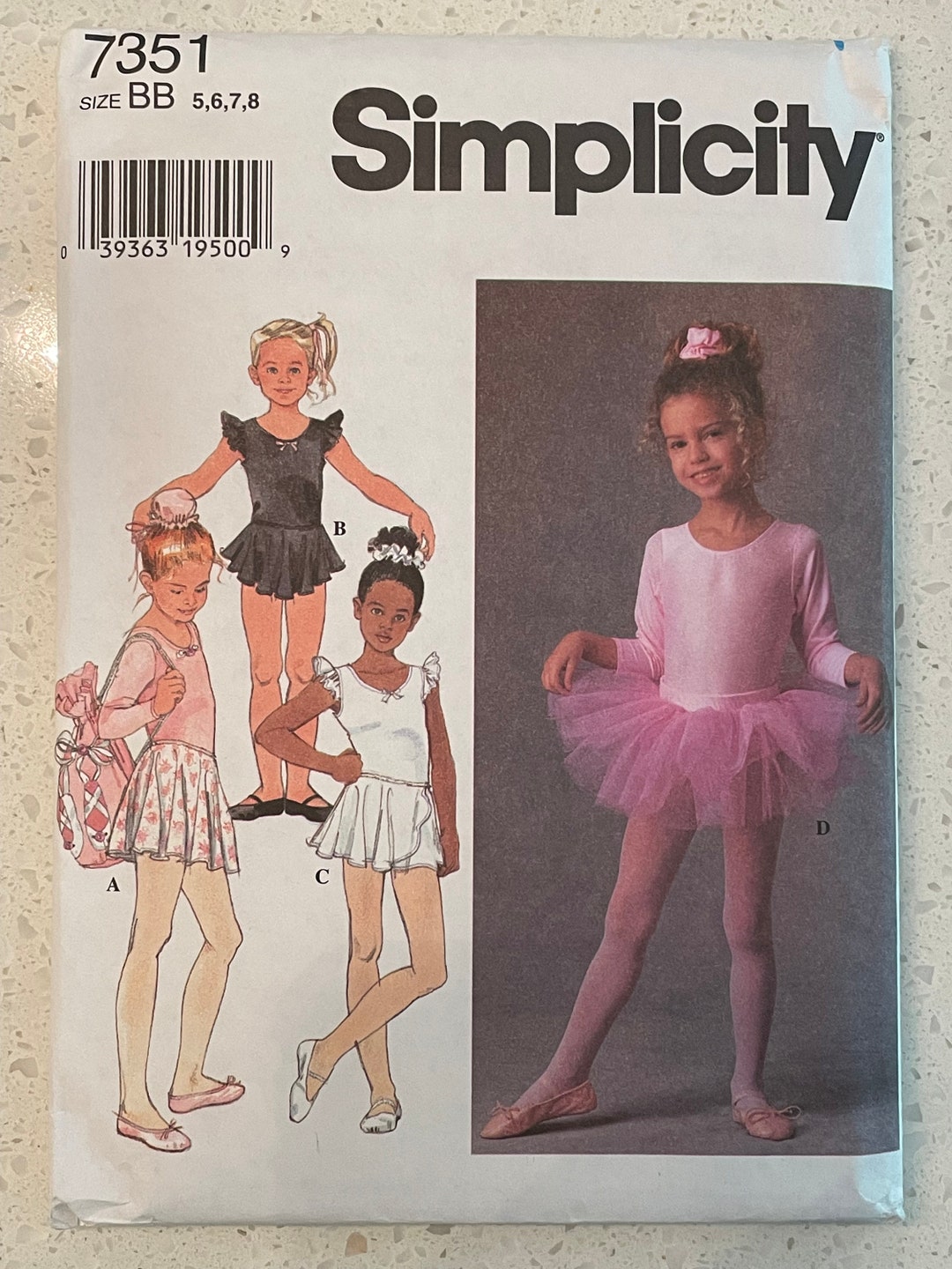 Simplicity 7351 Pattern UNCUT Little Girls Classic Ballet Leotard Skirt ...