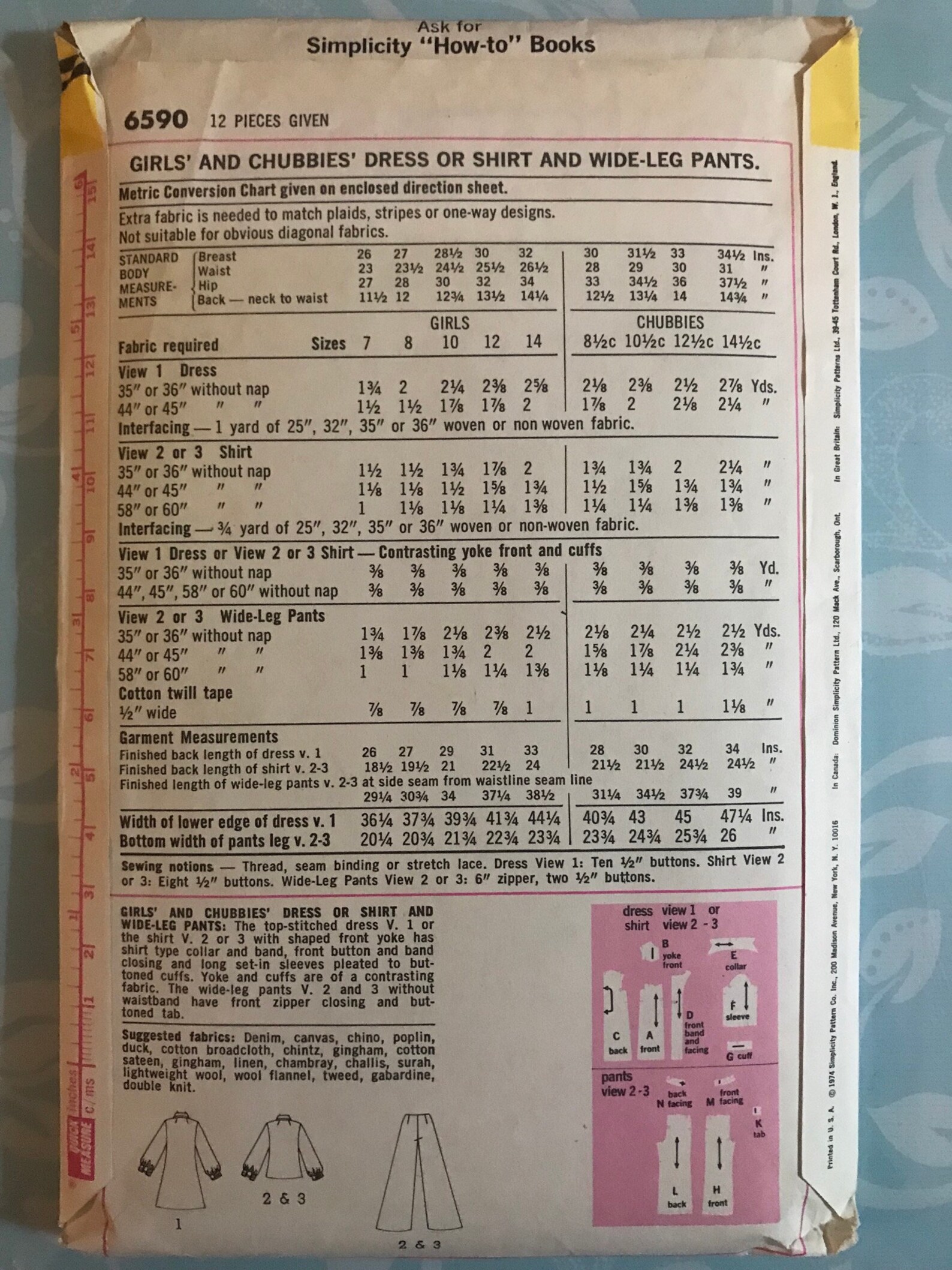 Simplicity 6590 Pattern CUT Complete 1970s Girl's Button | Etsy