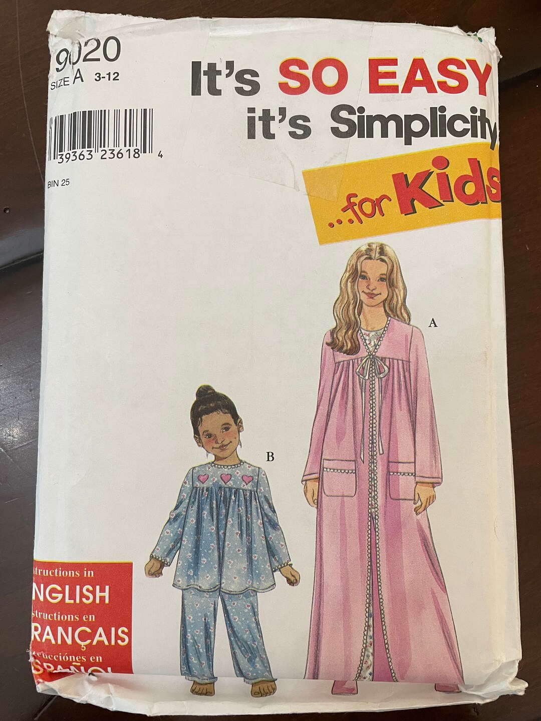 Simplicity 9020 Pattern UNCUT 1990s Vintage Easy for Kids Two Piece ...