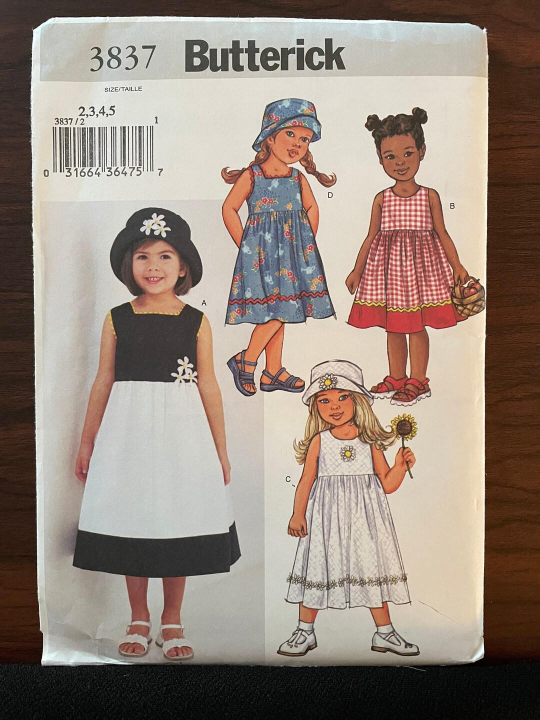 Butterick 3837 Pattern UNCUT Easy Raised Wait Sleeveless Sundress Below ...