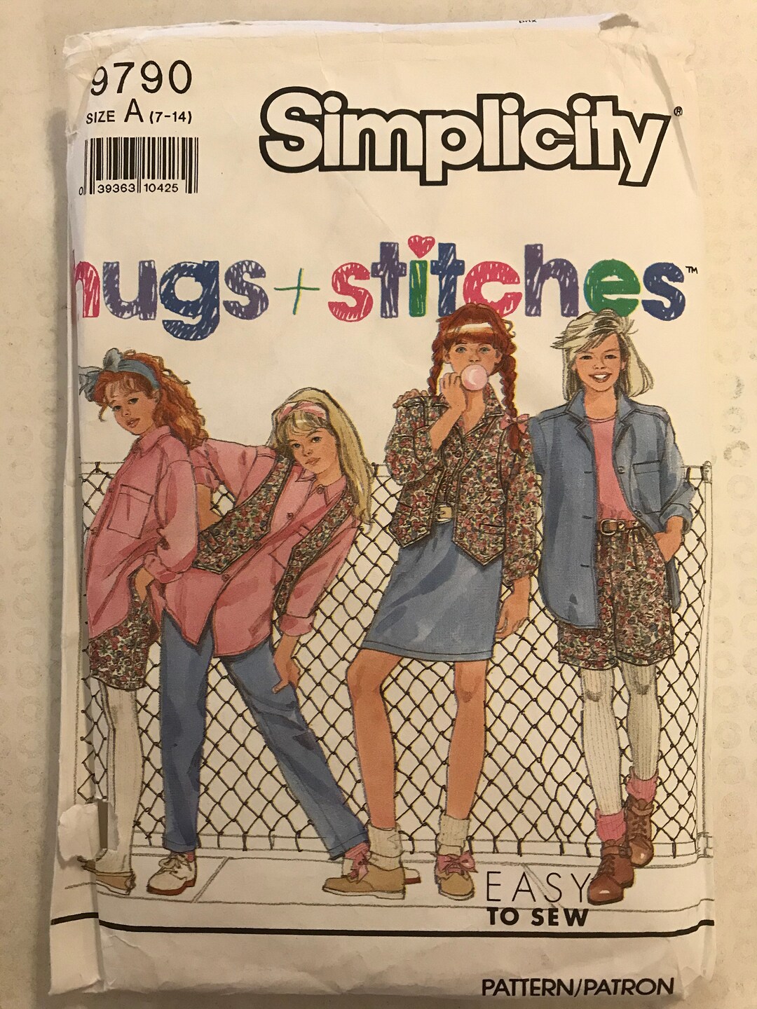 Simplicity 9790 Pattern Girls 80s New Wave Separates Big Shirt Vest ...