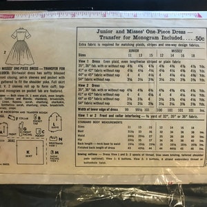 Simplicity 2627 Pattern CUT Complete 1950s Vintage Shirtwaist Dress ...