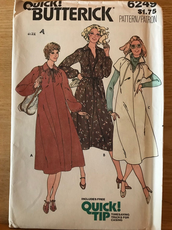 Butterick 6249 Pattern Loose Fitting Dress Raglan Sleeves - Etsy