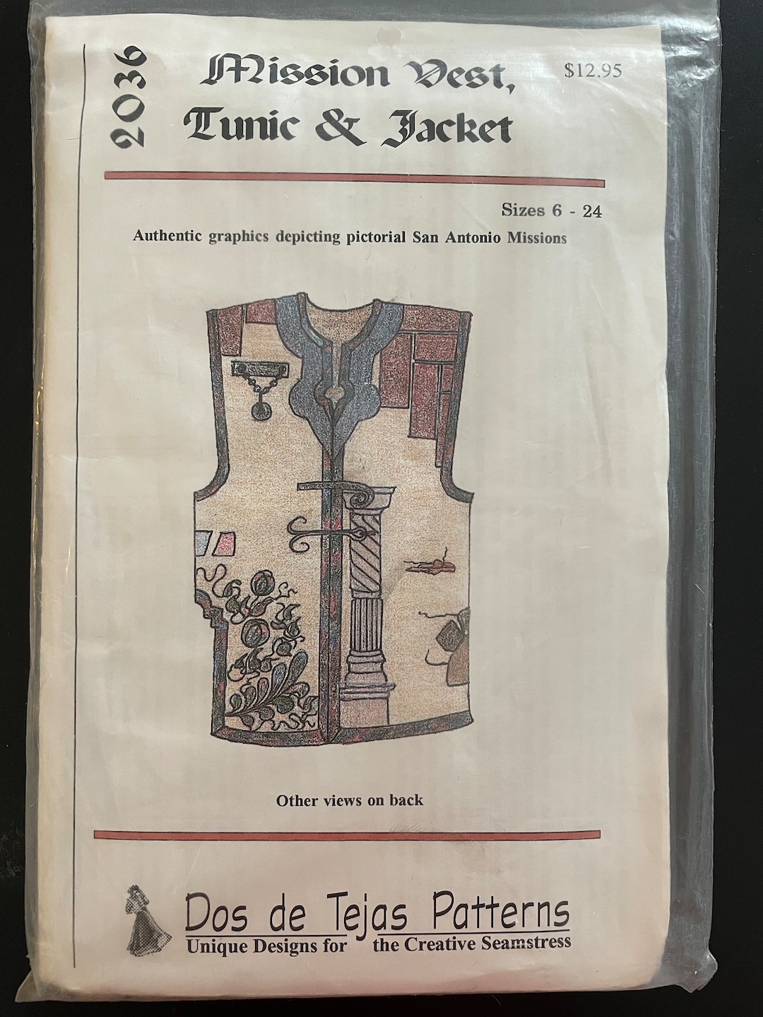Dos De Tejas Patterns 2036 Mission Vest Tunic and Jakcet Pattern UNCUT ...