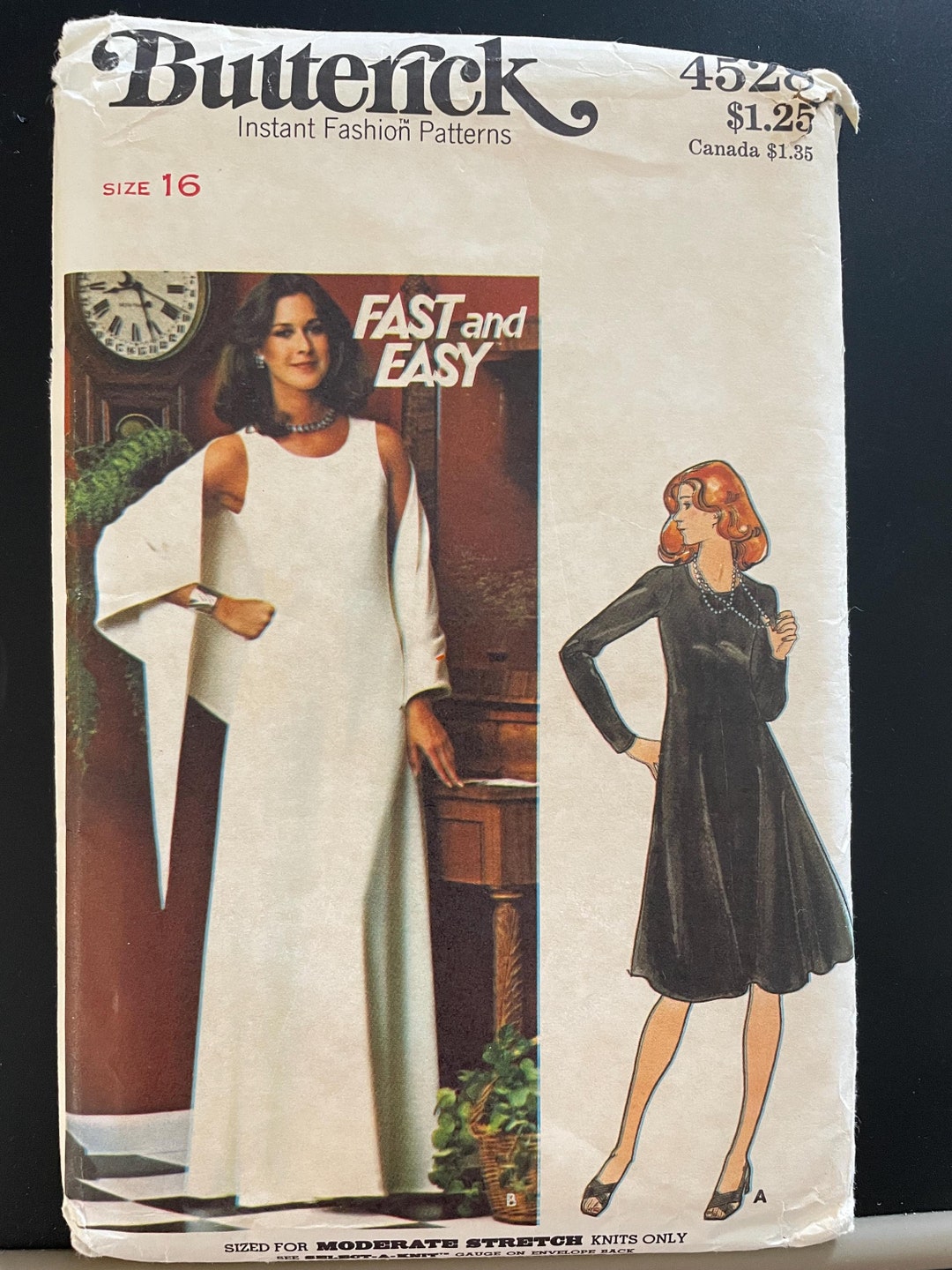 Butterick 4528 Pattern 1970s Vintage Sleeveless Long Sleeved Fit Flare ...
