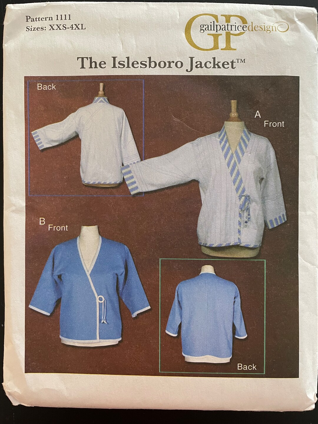Gail Patrice Design 1111 Pattern UNCUT the Islesboro Jacket Kimono ...