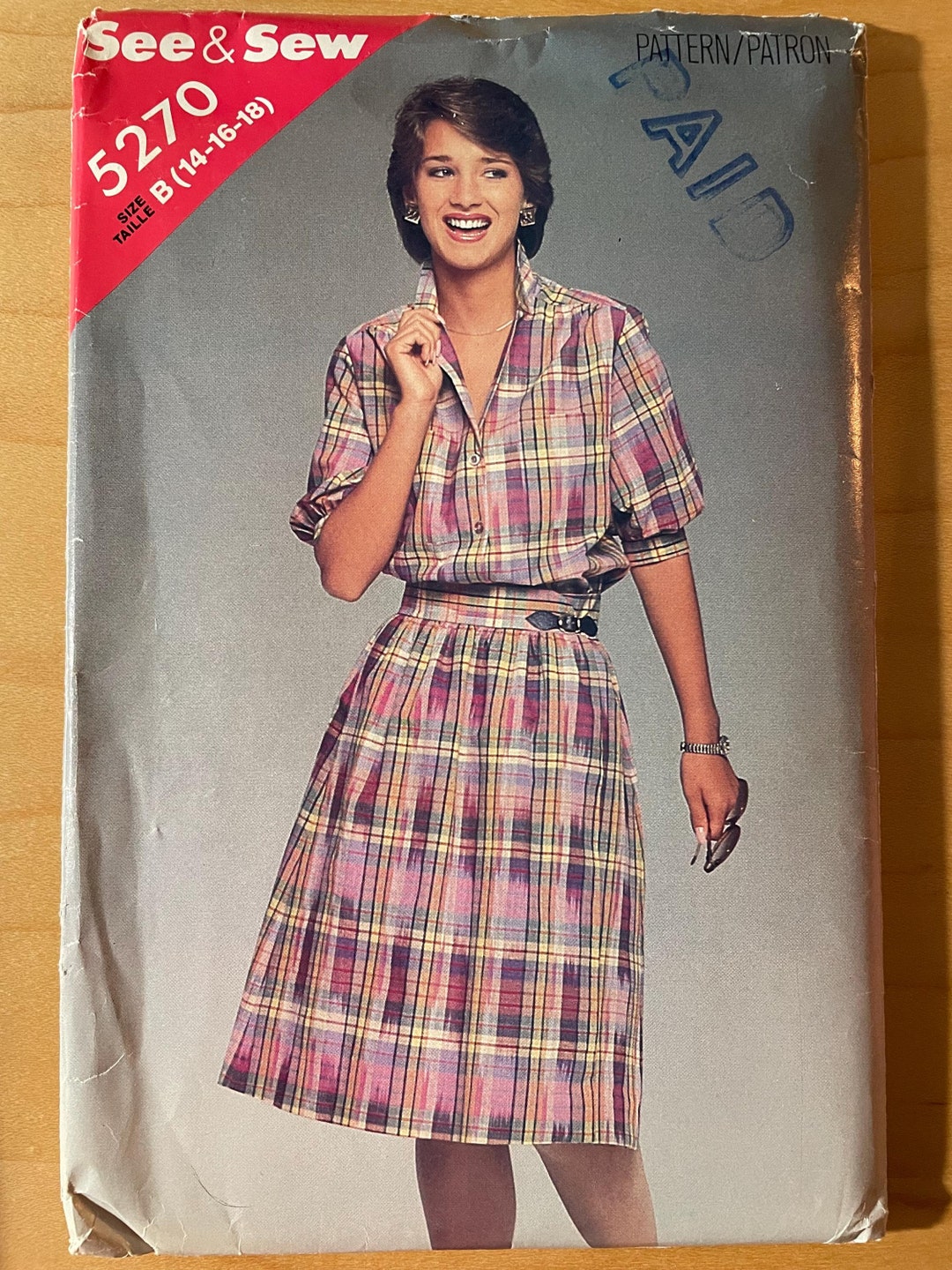 See & Sew 5270 Pattern UNCUT 1980s Vintage Easy Button Front Blouse ...
