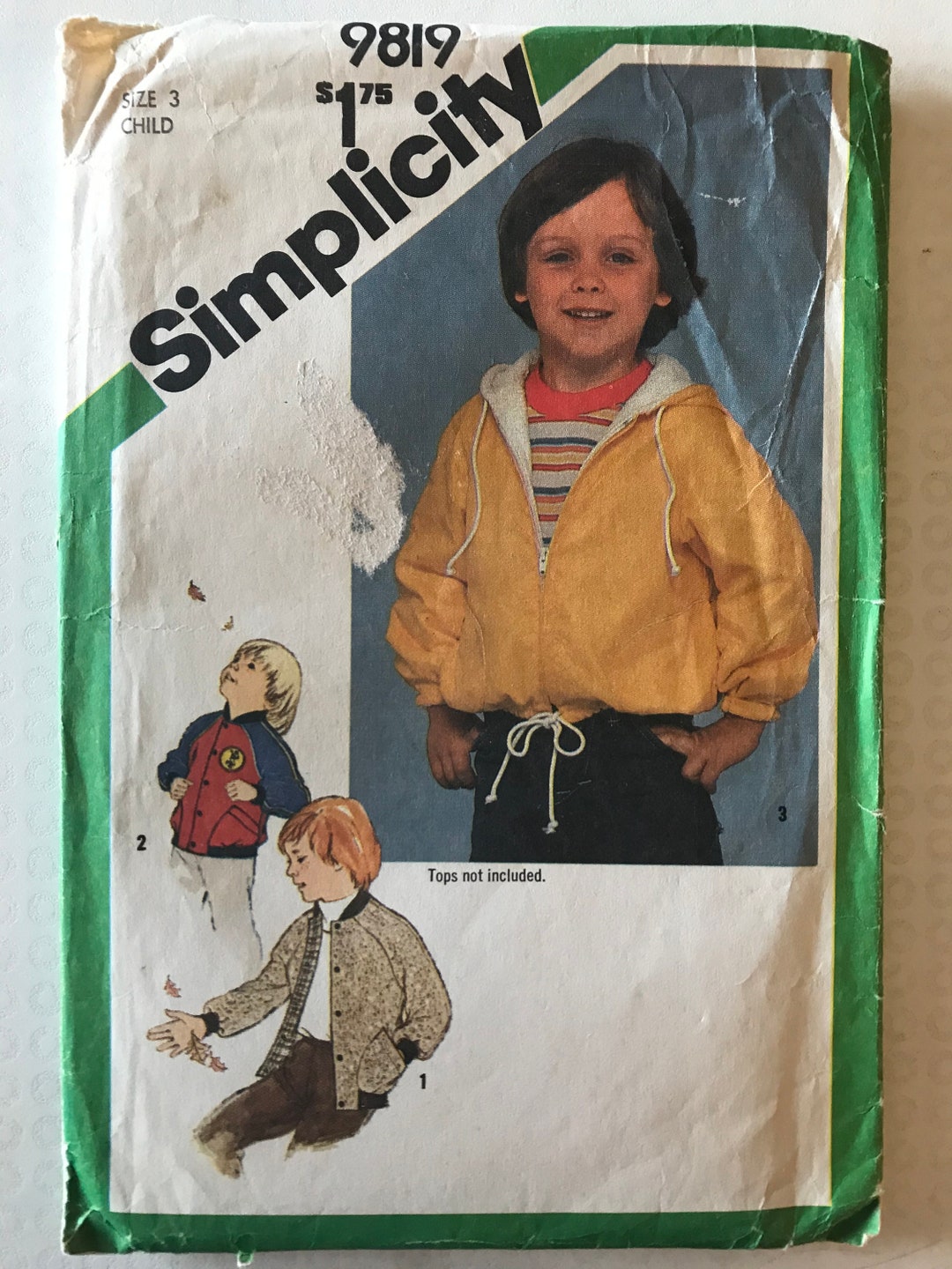 Simplicity 9819 Pattern 1980s Toddler Boys Raglan Sleeve Baseball ...