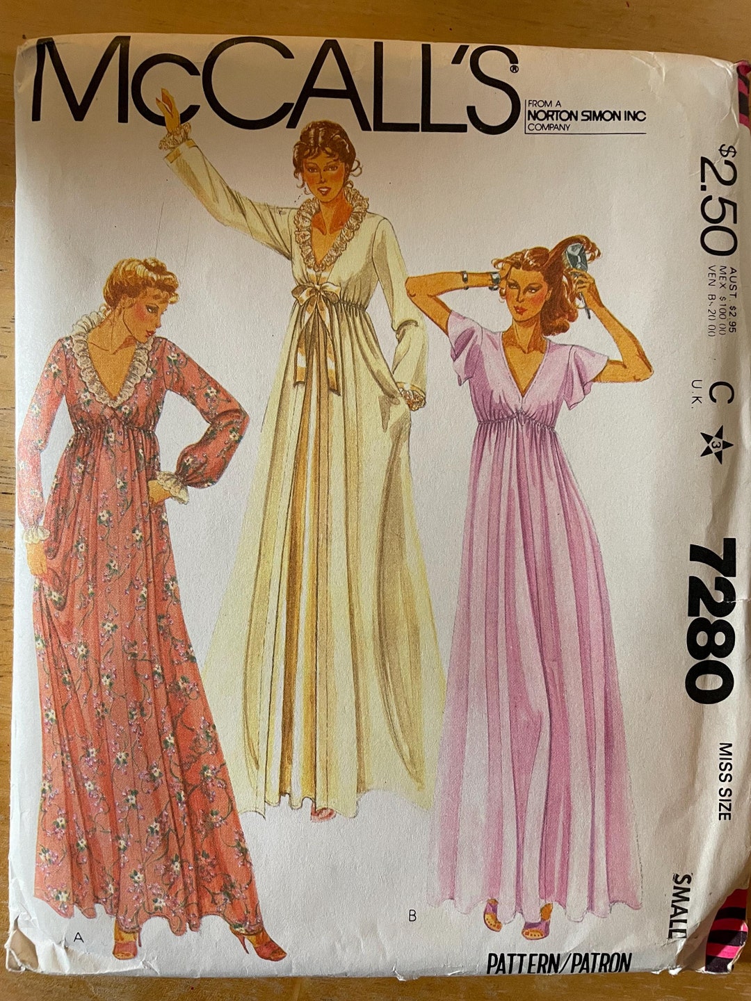 Mccalls 7280 Pattern UNCUT 1980s Vintage Empire Waisted V Neck ...