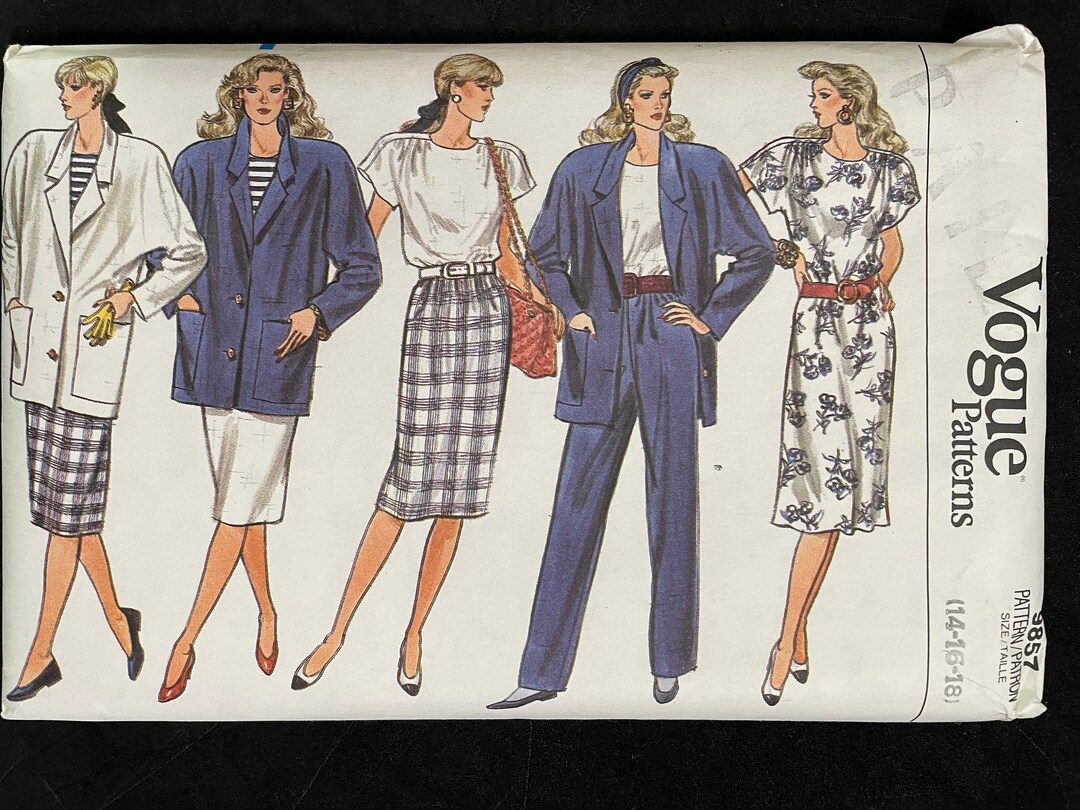 Vogue 9857 Pattern UNCUT Vintage 1980s Loose Fitting Short Sleeved ...