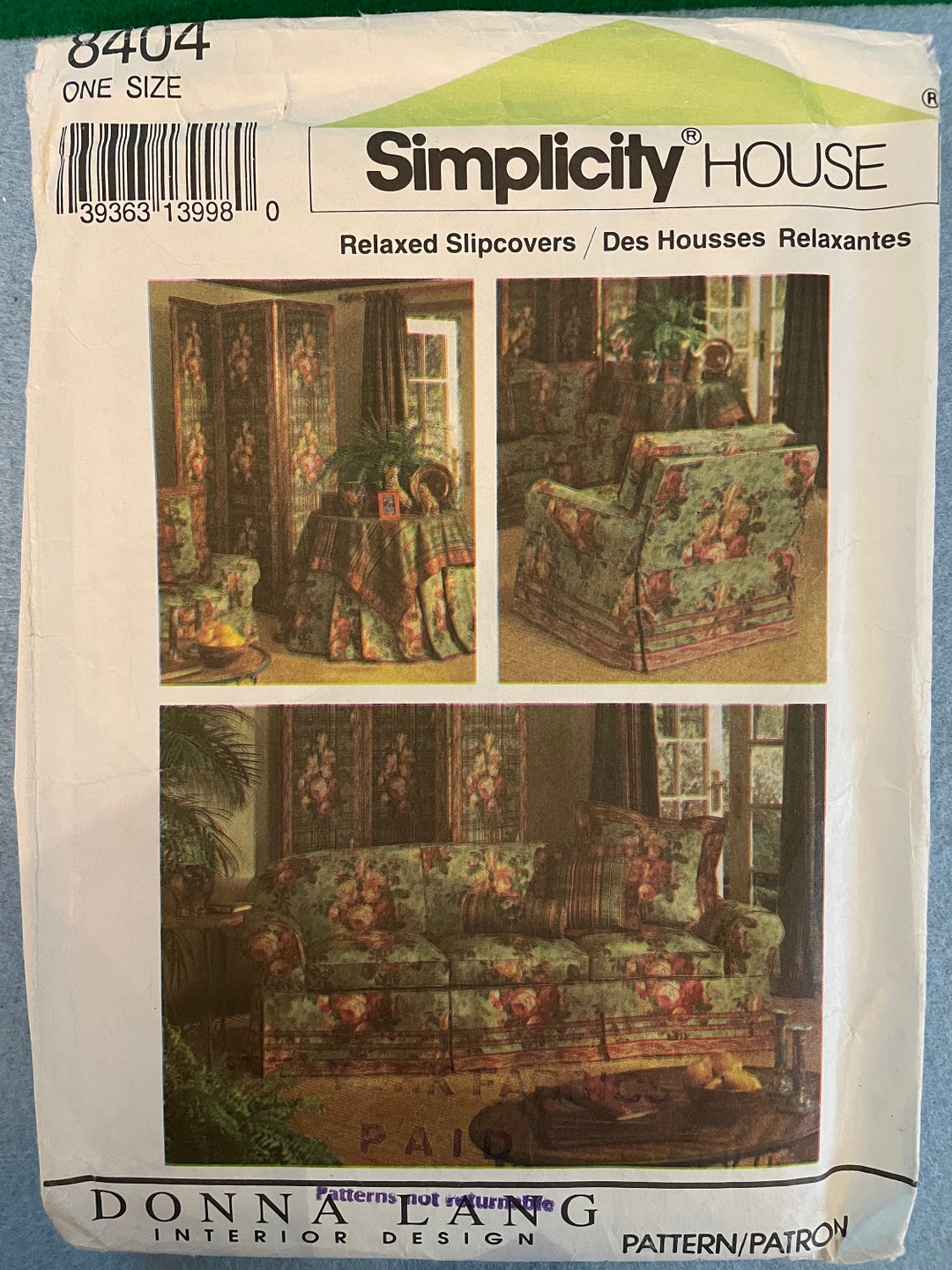 Simplicity 8404 Pattern UNCUT 1990s Vintage Donna Lang Interior Design ...