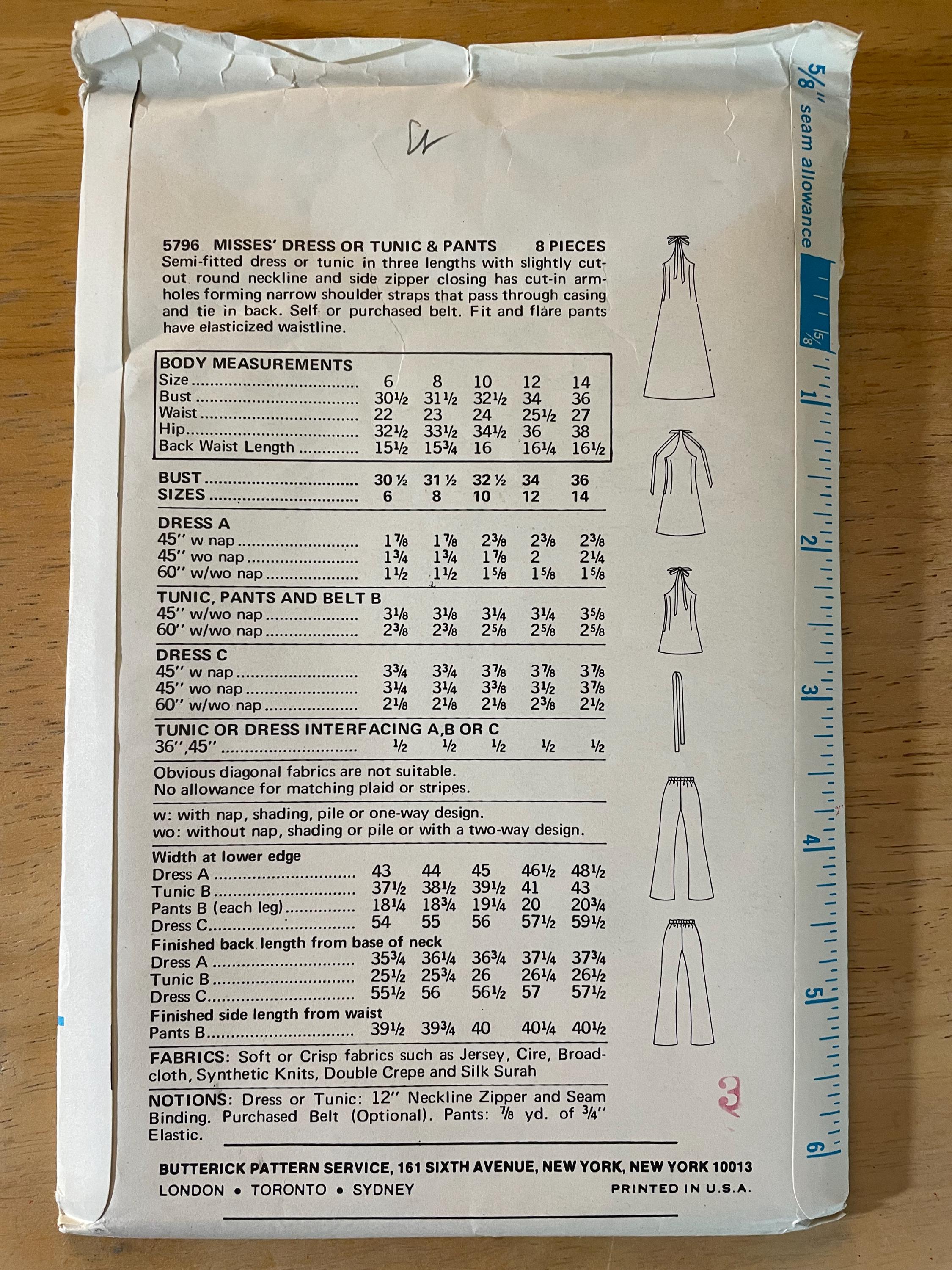 Butterick 5796 Pattern UNCUT Vintage 1960s Easy Athletic Cute Tunic Top ...