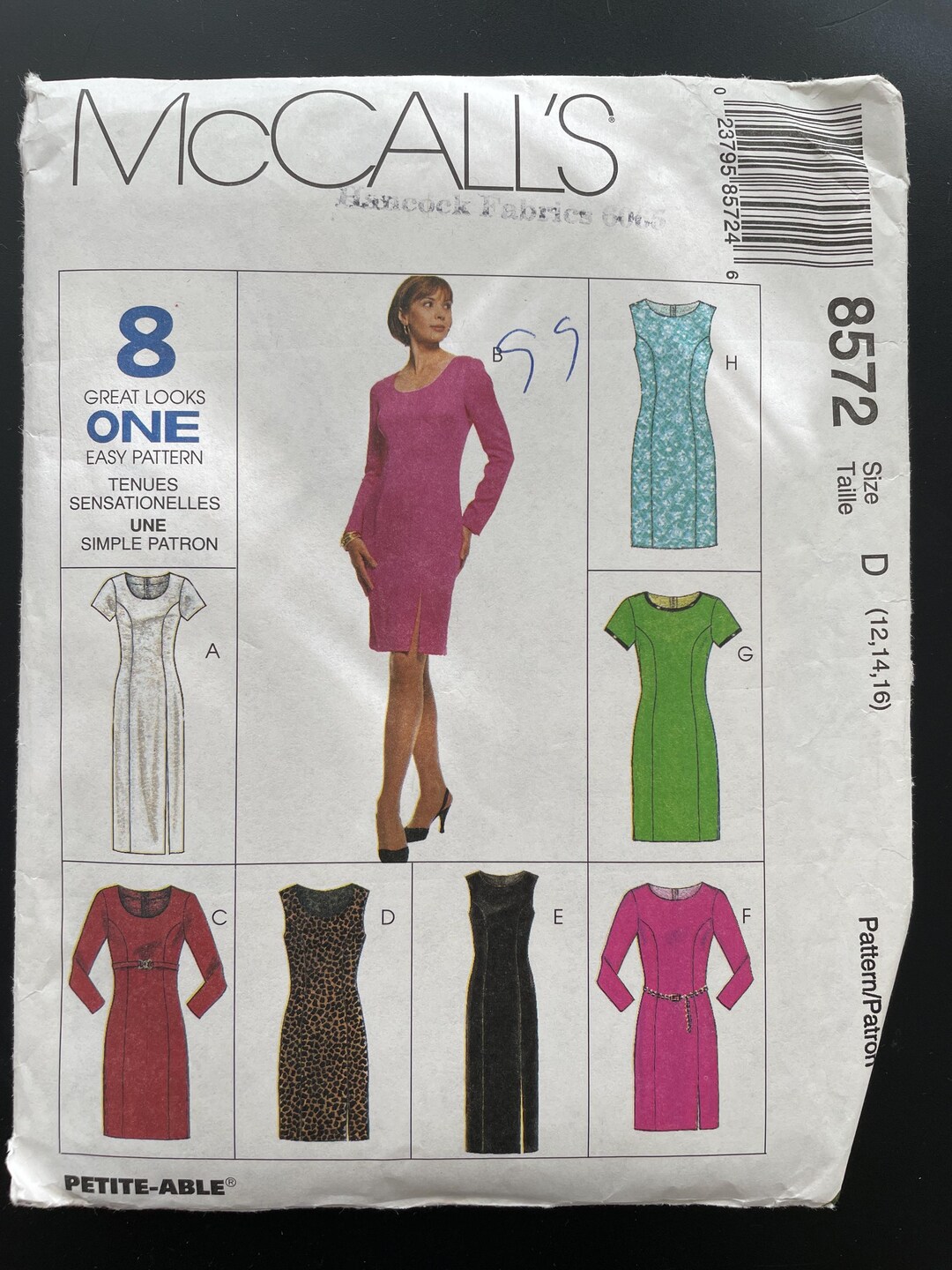 Mccalls 8572 Pattern UNCUT 1990s Vintage Easy Long Short Sleeve ...