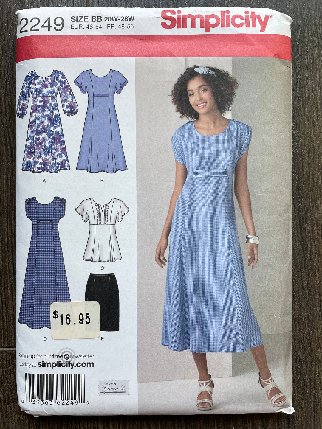 Simplicity 2249 Pattern UNCUT Dress Tunic Empire Waist Princess Seams ...