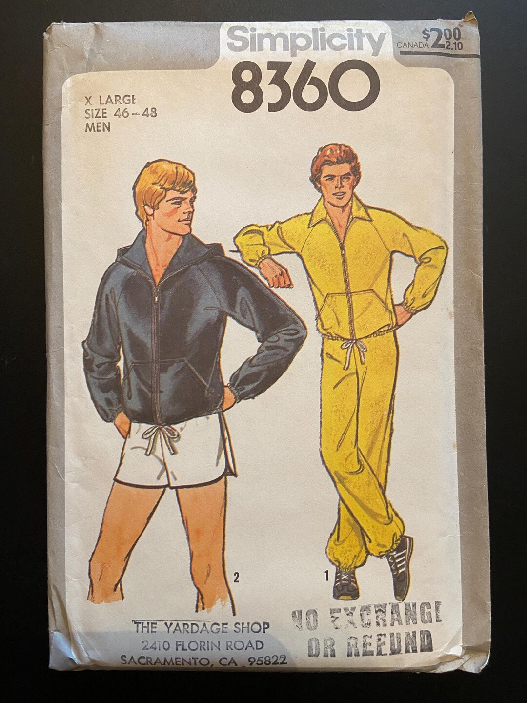 Simplicity 8360 Pattern UNCUT 1970s Vintage Mans Tracksuit Sportswear ...