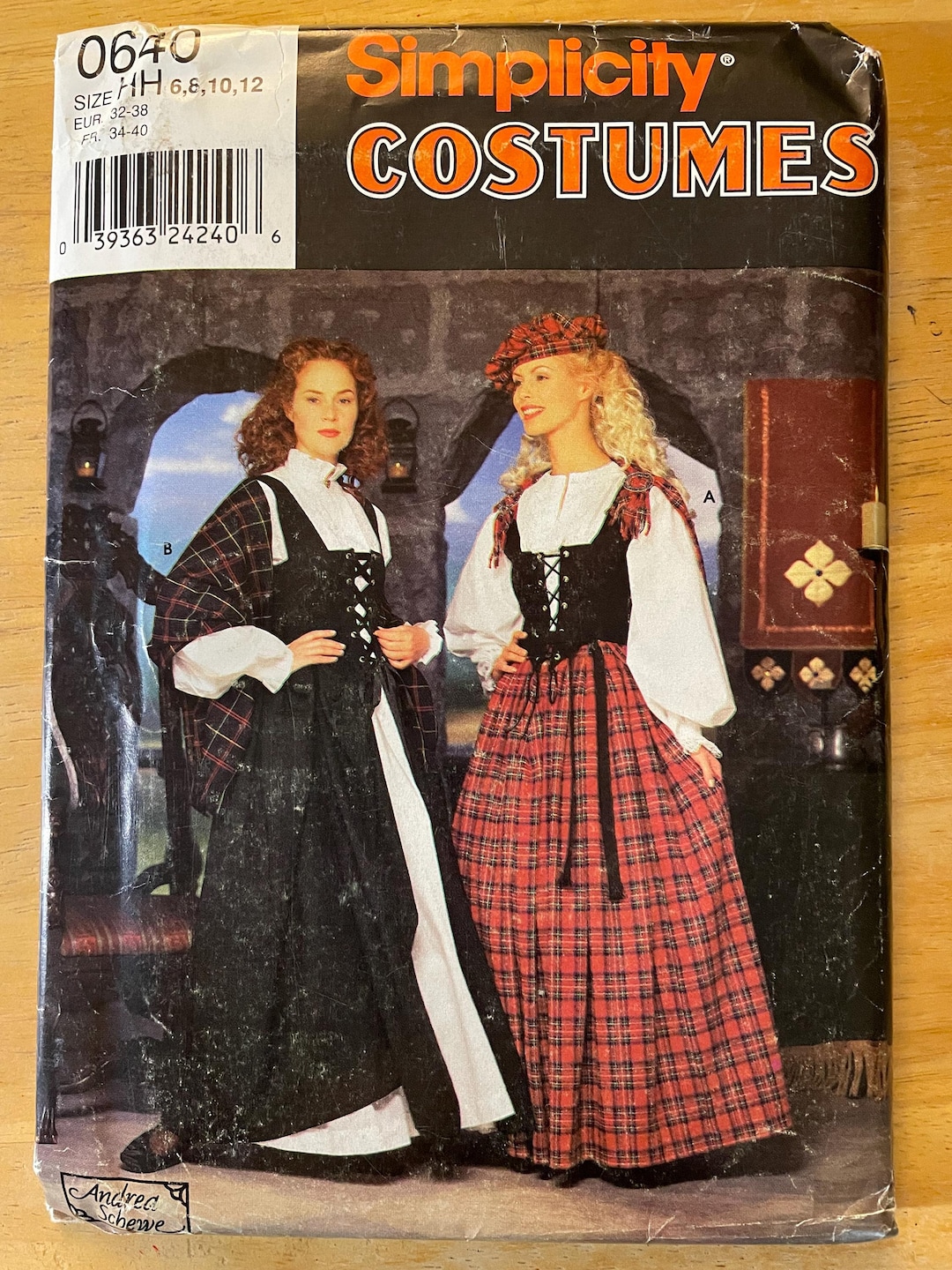 Simplicity 0640 8855 Pattern UNCUT Historical Costume Scottish Blouse ...