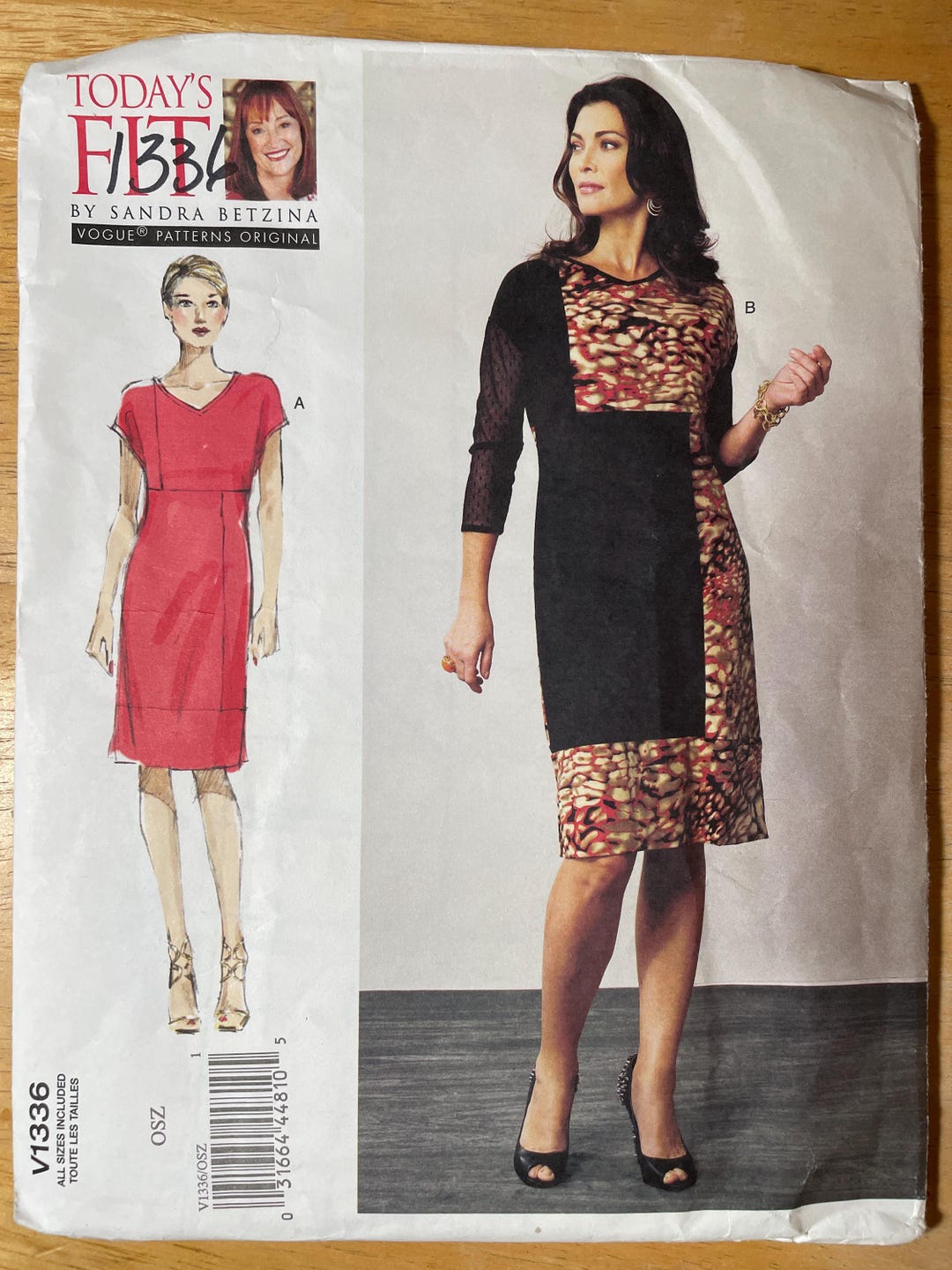 Vogue V1336 1336 Pattern UNCUT Easy Today's Fit Sandra Betzina Mix and ...