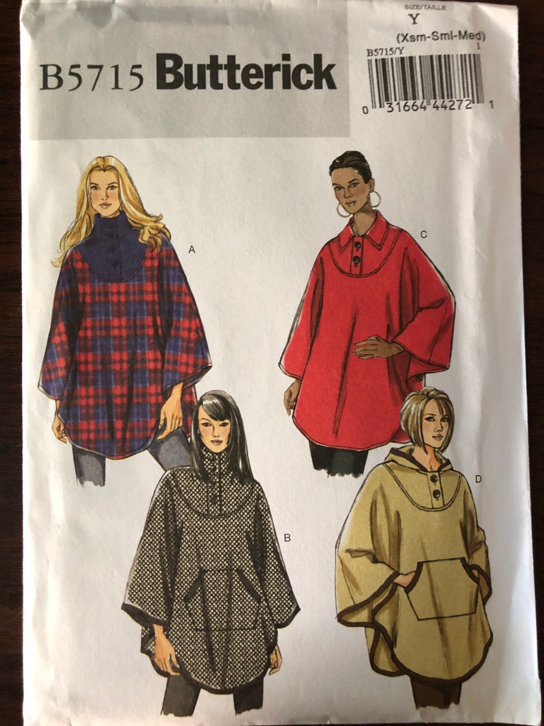 Butterick B5715 5715 Pattern UNCUT Easy Loose Fitting Pullover Unlined ...