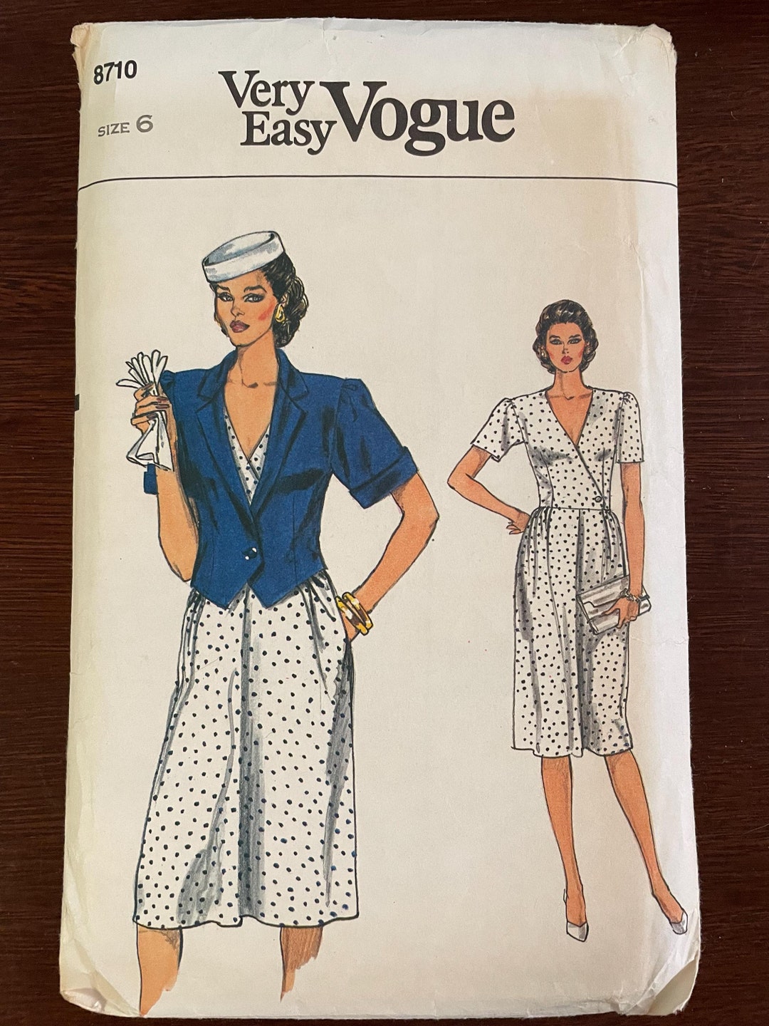 Vogue 8710 Pattern CUT Complete 1980s Vintage Very Easy Short Sleeved ...