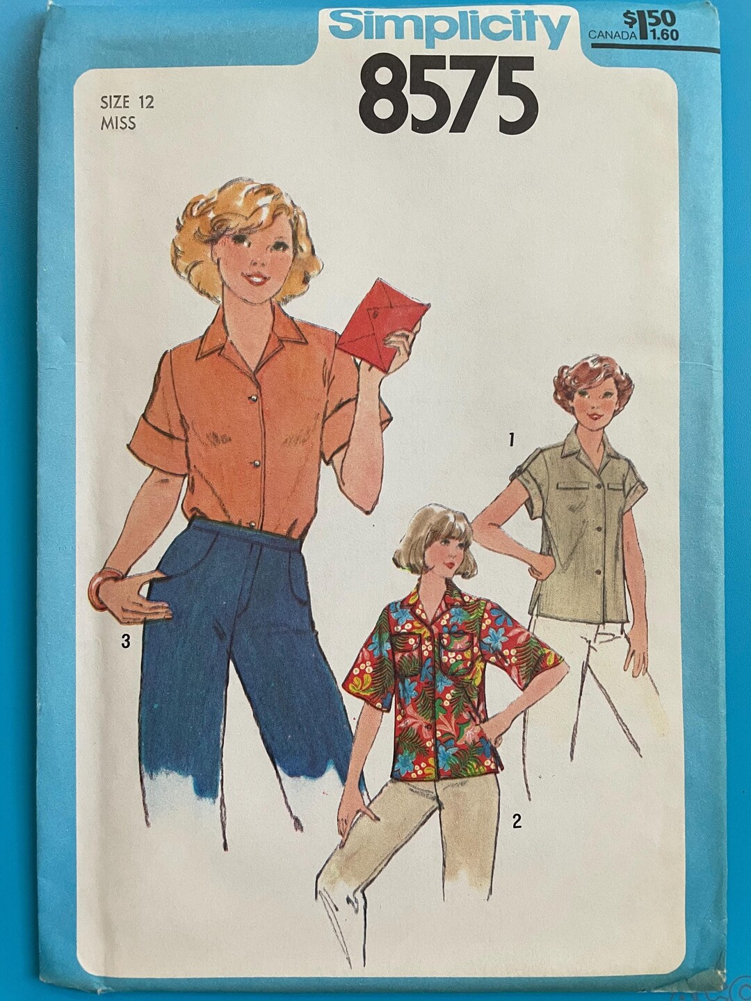 Simplicity 8575 Pattern UNCUT Vintage 1970s Notched Collar Camp Shirt ...