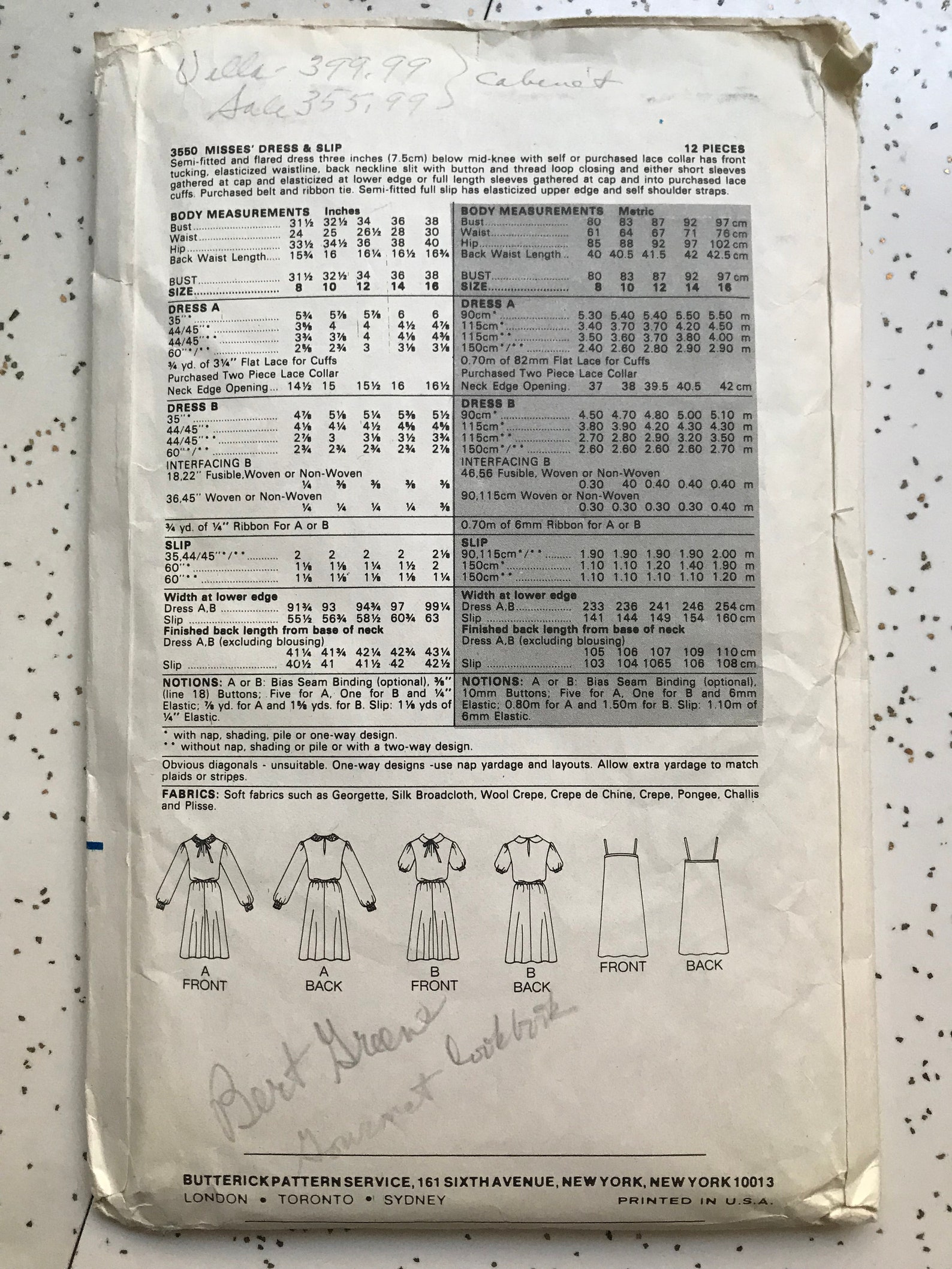 Butterick 3550 Pattern UNCUT 1980s Full Slip and Sheer Blouson | Etsy