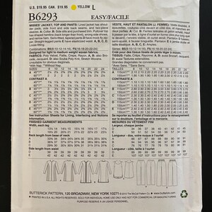 Butterick B6293 6293 Pattern UNCUT Sleeveless Tunic Nehru Style Jacket ...