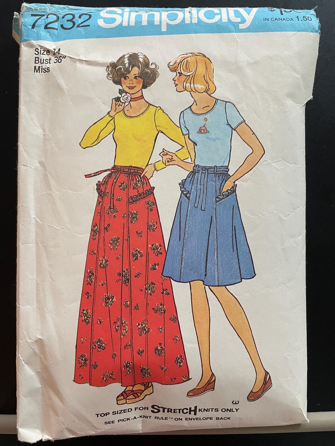 Simplicity 7232 Pattern CUT Complete Vintage 1970s Back Zipper A-line ...