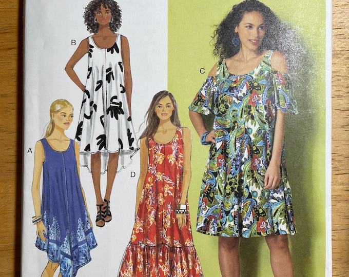 Butterick B6350 6350 Pattern UNCUT Loose Fit Scoop Neck Dress ...