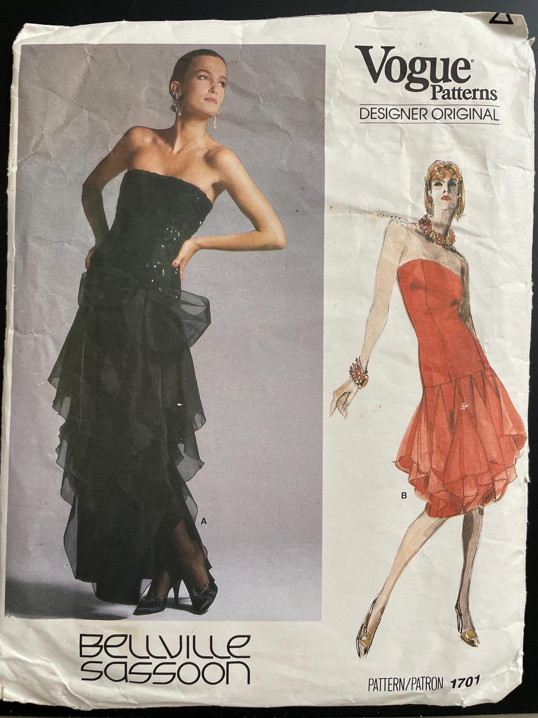 Vogue 1701 Pattern CUT Complete 1980s Vintage Designer Original ...