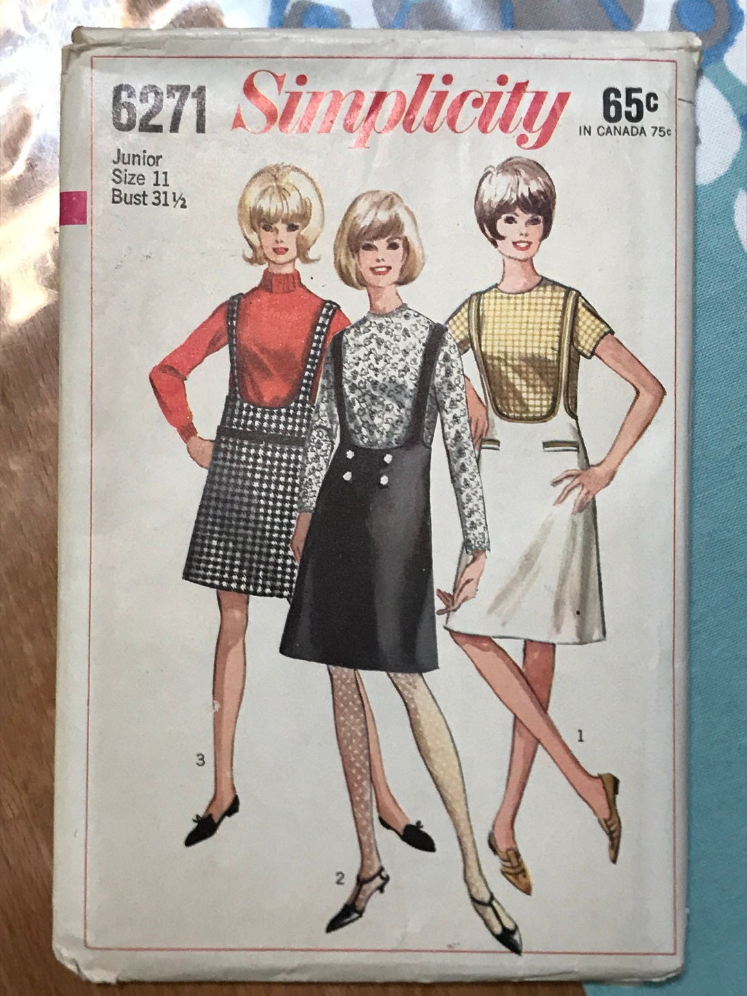 Simplicity 6271 Pattern CUT Complete 1960s Suspender Skirt in Knee ...