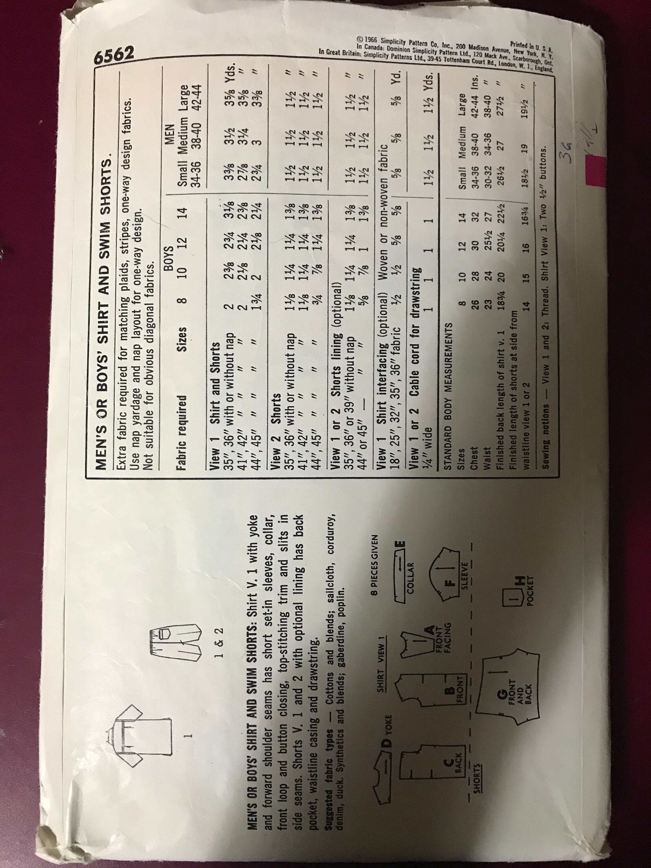 Simplicity 6562 Pattern CUT Complete 1960s Mens Pullover - Etsy