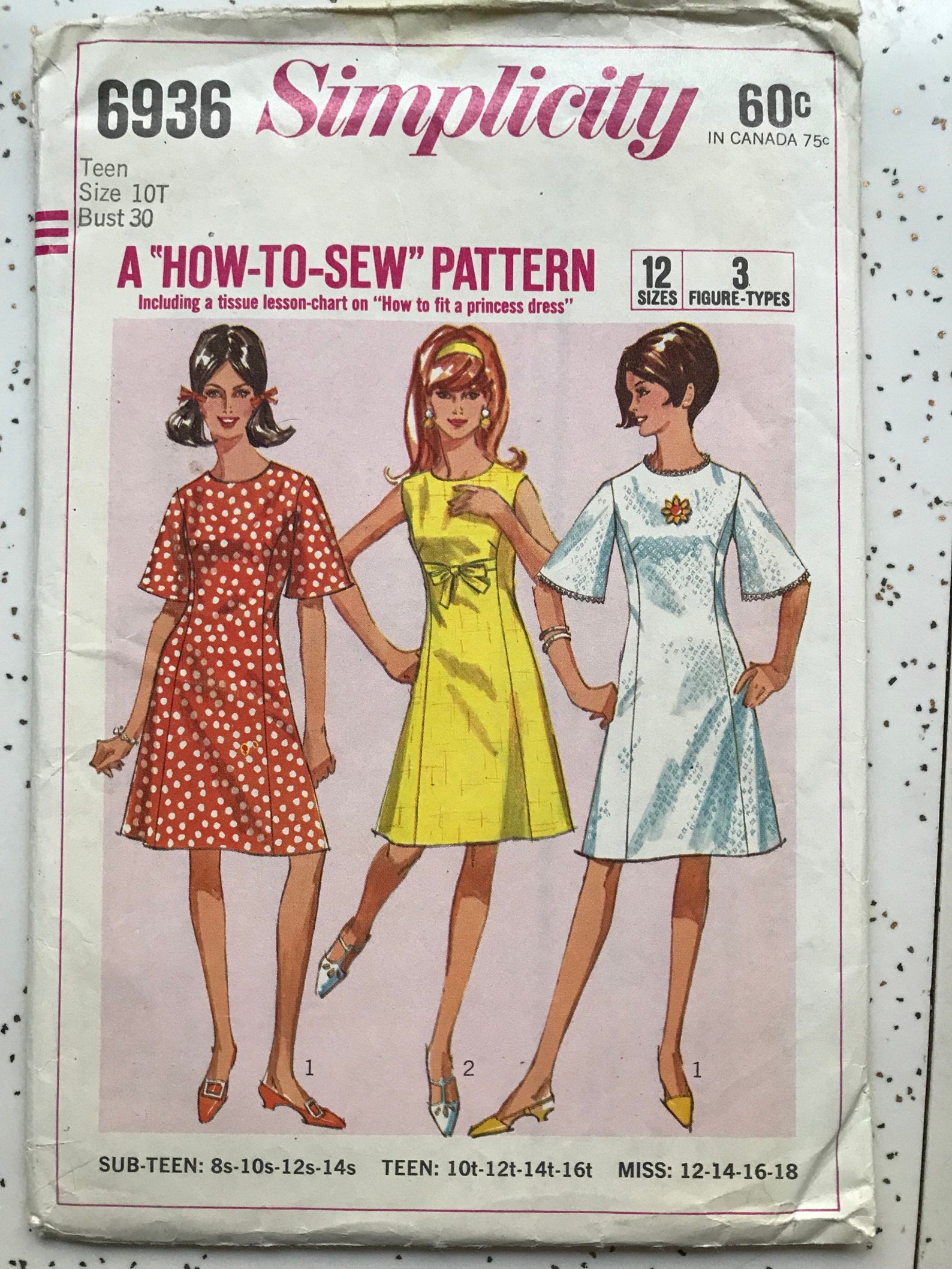Simplicity 6936 Pattern UNCUT 1960s How to Sew Easy Princess | Etsy