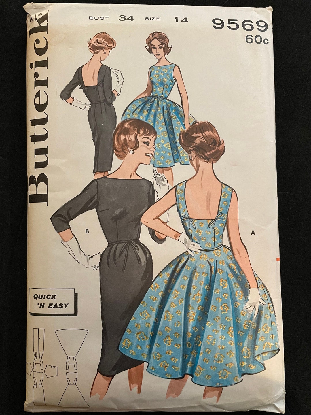 Butterick 9569 Pattern CUT Complete 1960s Vintage Quick N Easy ...
