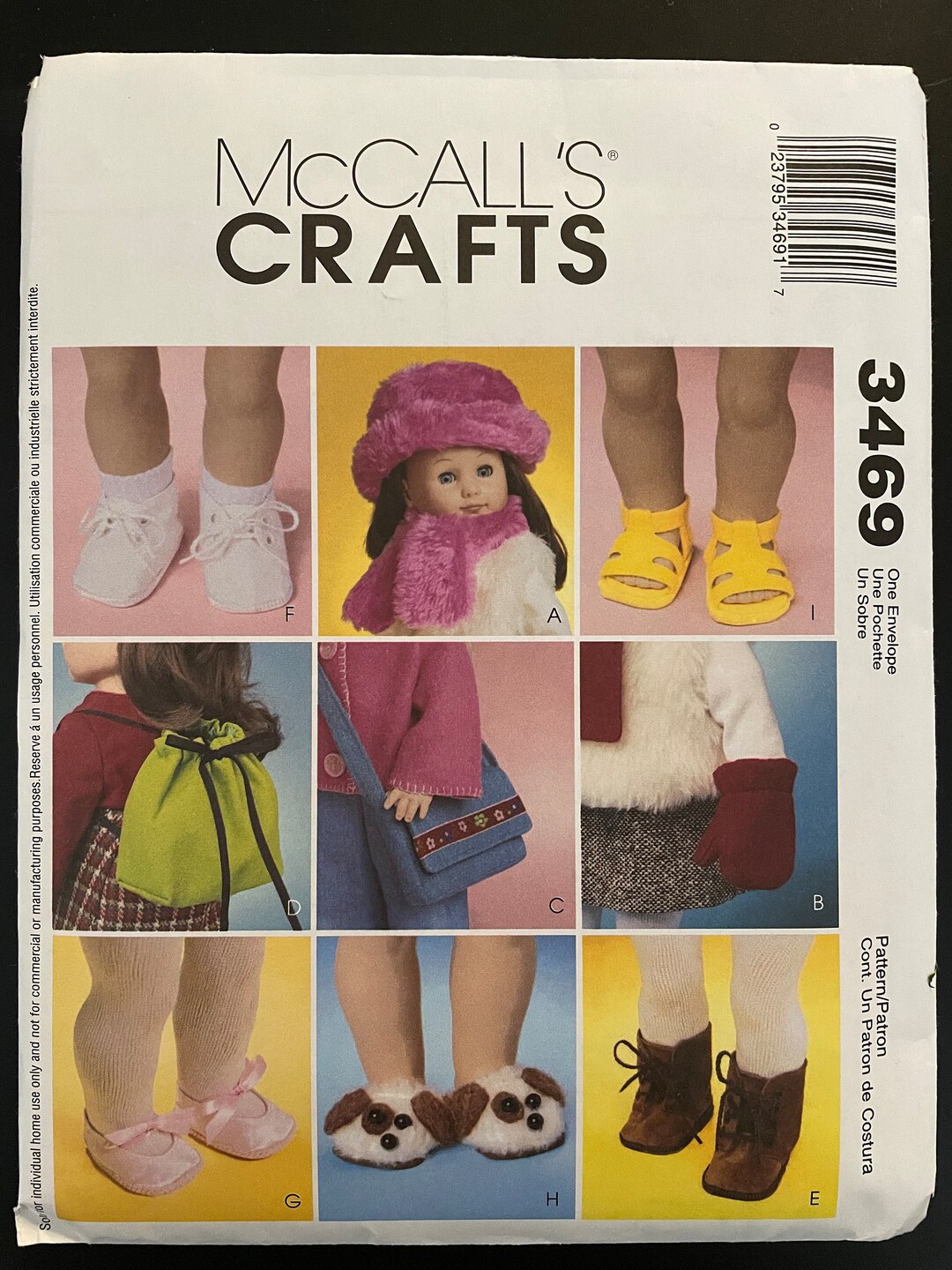 Mccalls 3469 Pattern UNCUT 18" Doll Crafts Accessories Tennis Shows ...