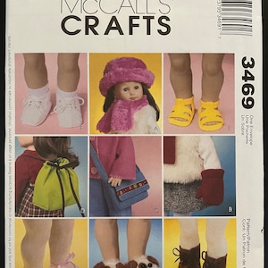 Mccalls 3469 Pattern UNCUT 18" Doll Crafts Accessories Tennis Shows ...