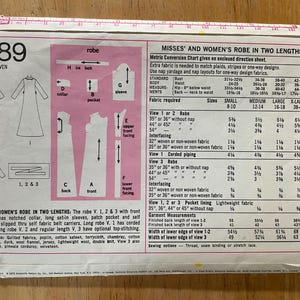 Simplicity 5989 Pattern UNCUT 1970s Vintage Misses Wrap Front Robe in ...
