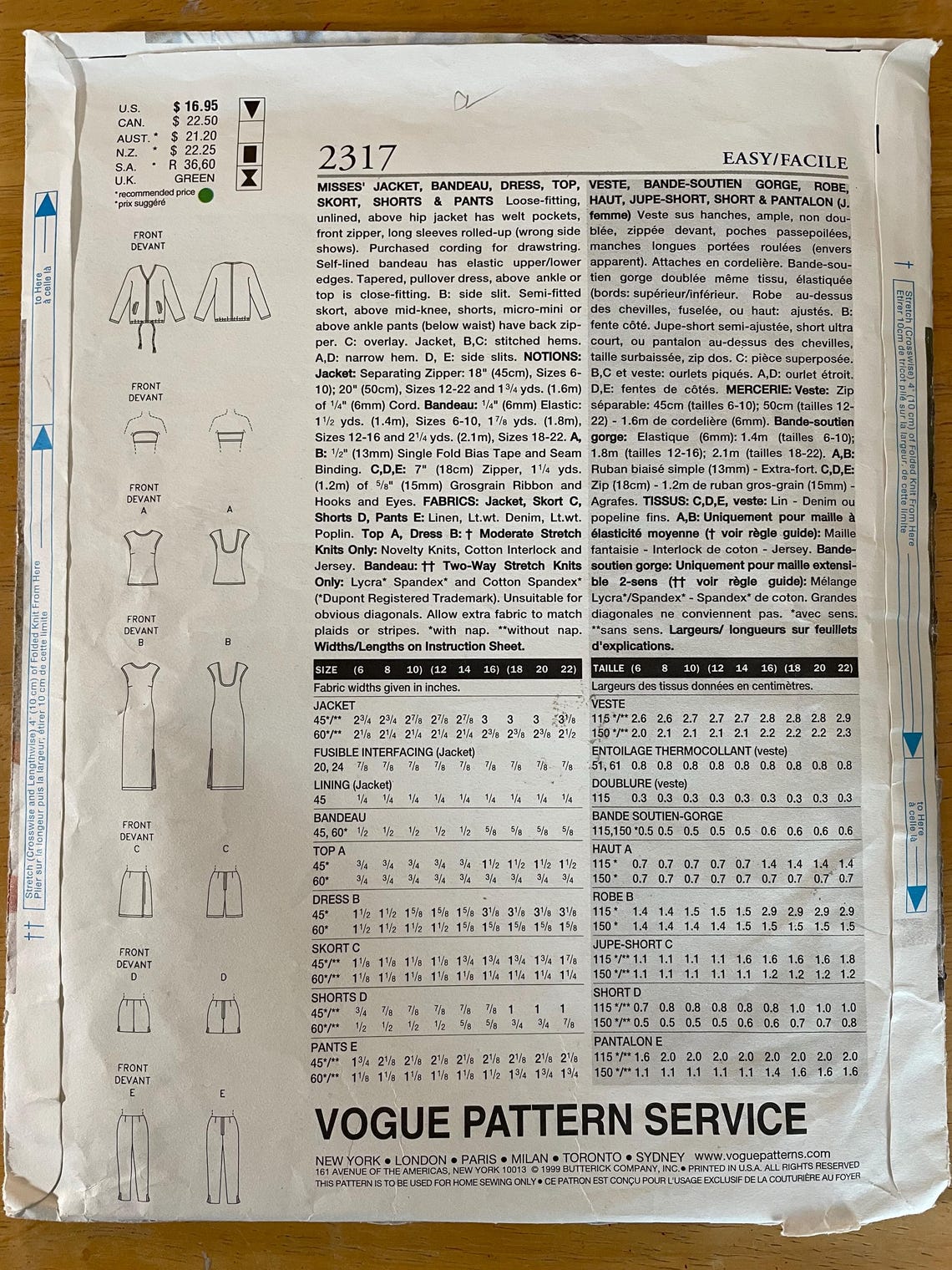 Vogue 2317 Pattern UNCUT 1990s Vintage Easy Wardrobe Bandeau Top Skirt ...