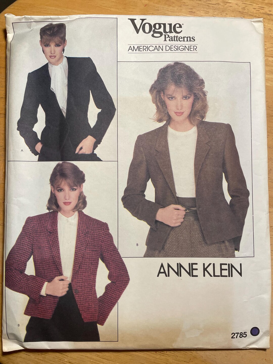 Vogue 2785 Pattern UNCUT 1980s American Designer Anne Klein Hip Length ...