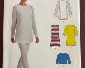 Butterick B5046 5046 Pattern UNCUT Fast and Easy Front Wrap Dress Top V ...